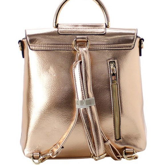 Bags | Fabulous Rose Gold Leather Book Bagbackpack | Poshmark